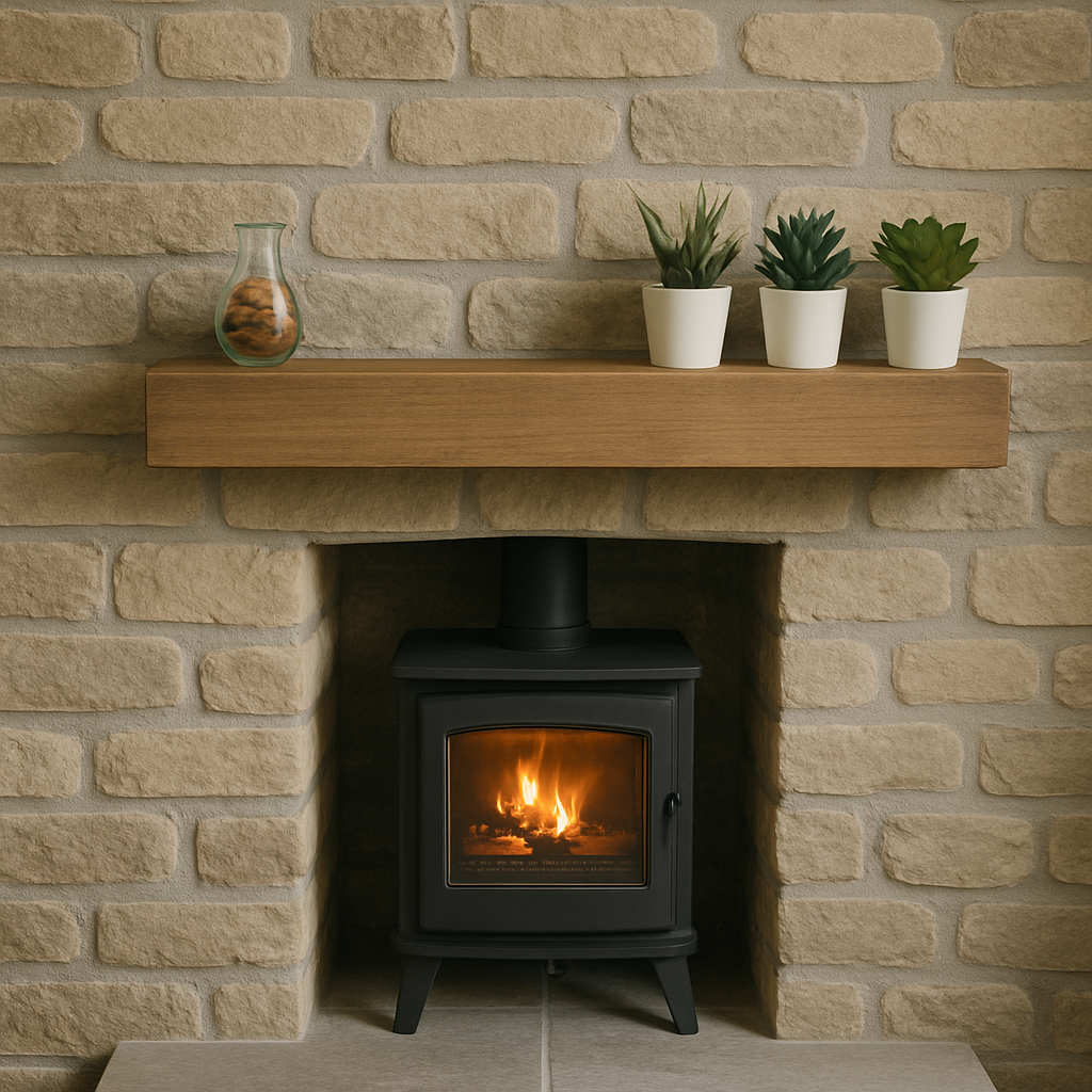 Oak Mantel Beam 4 x 4 (10cm(H) x 10cm(D) - Solid Oak Fireplace Beam ...